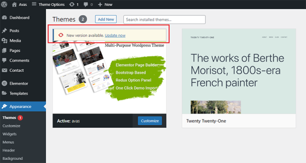 Theme Update – Avas