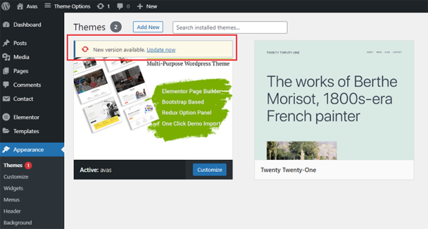Theme Update – Avas